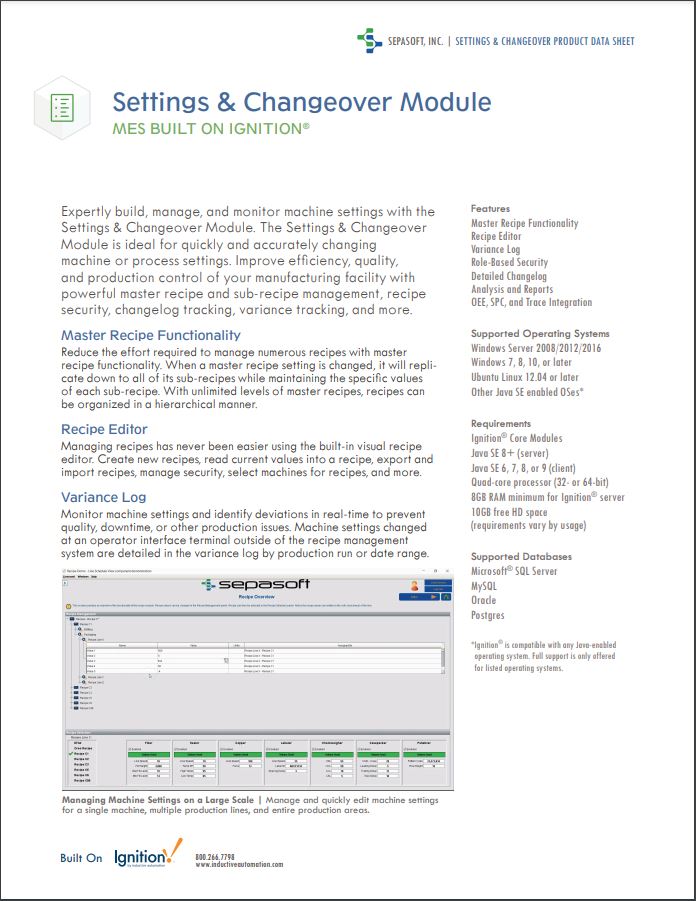 Sepasoft MES - Tools to Efficiently Manage Your MES Data | Sepasoft MES ...